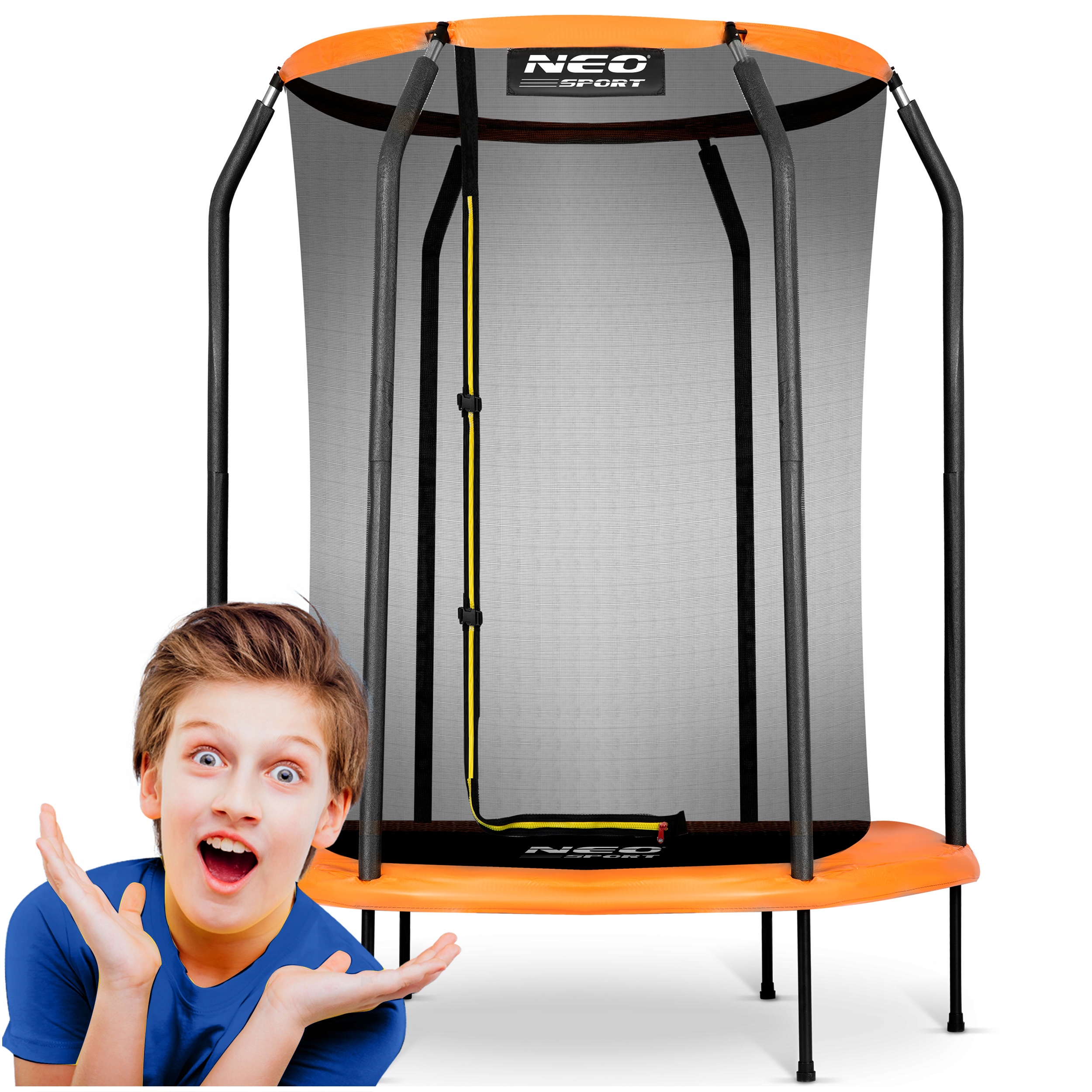 TRAMPOLINA OGRODOWA DLA DZIECI BEZPIECZNA DO DOMU 150cm 5ft NEOSPORT ...
