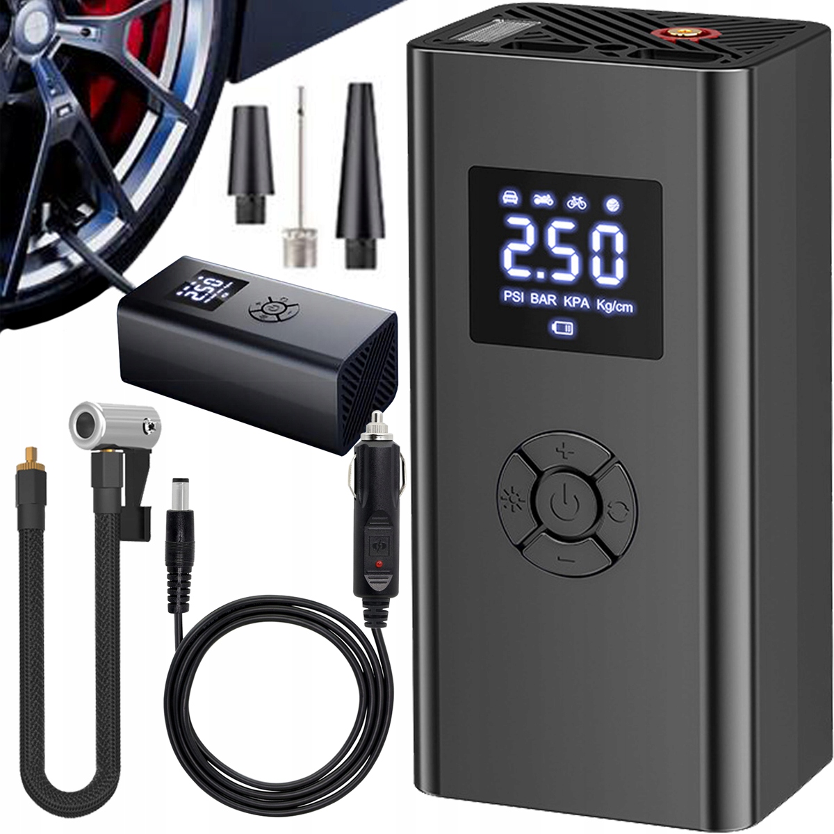 POMPKA ROWEROWA ELEKTRYCZNA DO ROWERU SAMOCHODOWA 3900 mAh ...