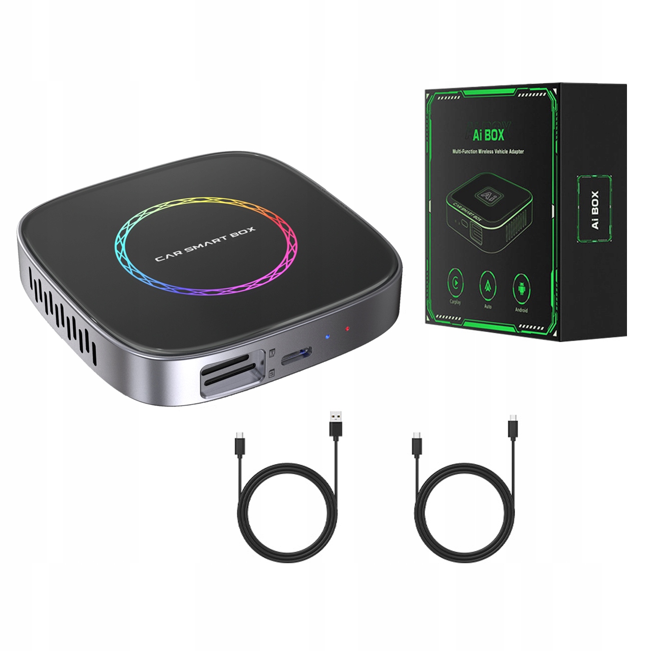 ADAPTER AI BOX NETFLIX BEZPRZEWODOWY CARPLAY ANDROID AUTO SIM 8/128GB ...