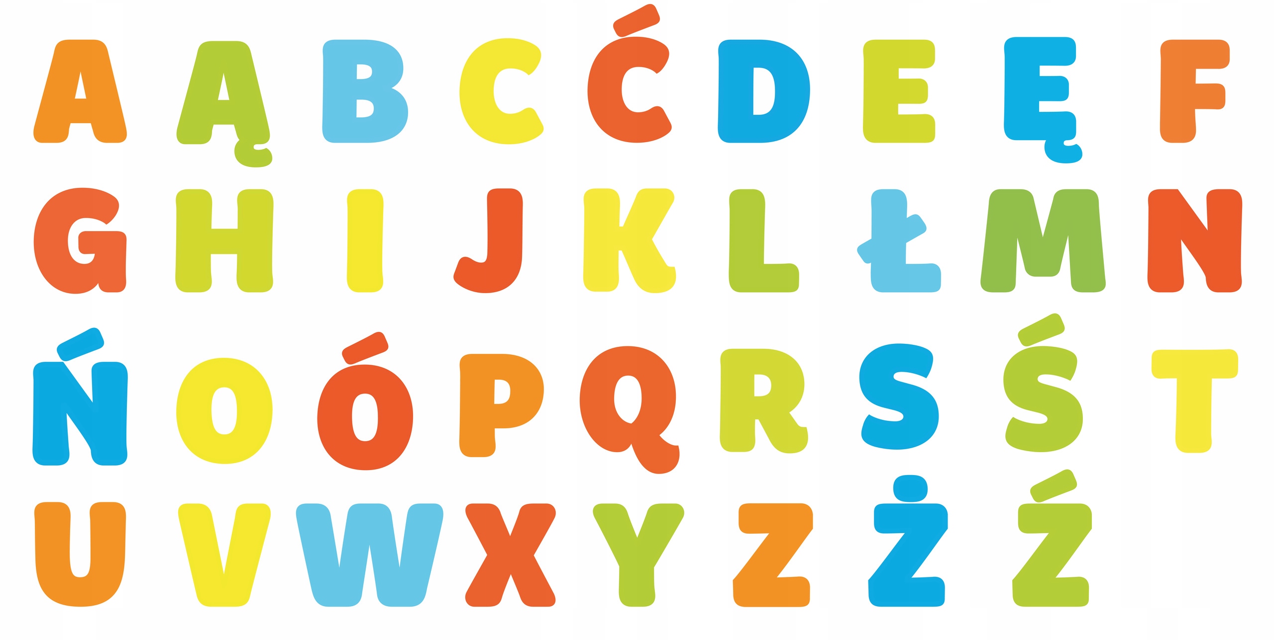 Naklejka na ścianę ALFABET POLSKI dla dziecka • Cena, Opinie • Naklejki ...