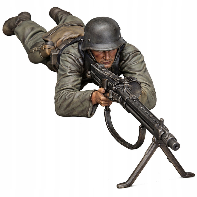 Figurka Německého vojáka s MG42, 2. světová válka, 3D Model, měřítko 1: ...