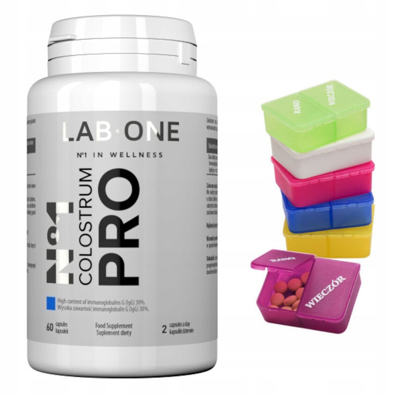 LAB ONE N°1 COLOSTRUM PRO Siara bydlęca + Immunoglobulina 60 kaps ...
