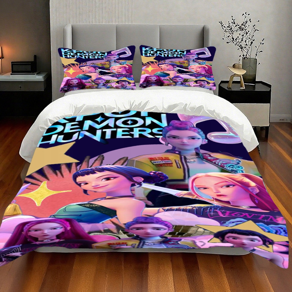 Komplet Pościeli KPop Demon Hunters – Wzór Anime Dziewczyny • Cena ...