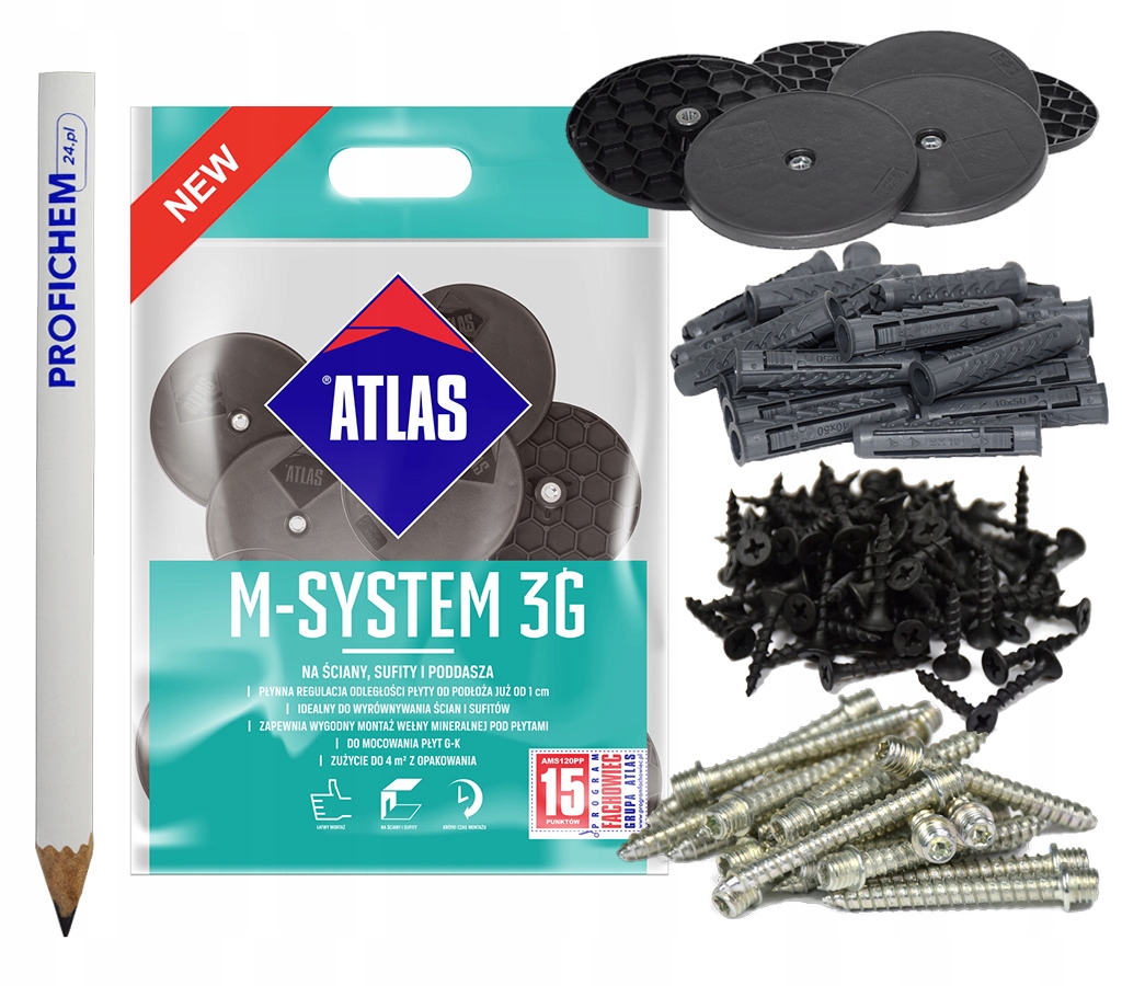 ATLAS M-SYSTEM L 50 3G 120PP M8/FI 6,5 ZESTAW 50MM TRWAŁY SYSTEM ...