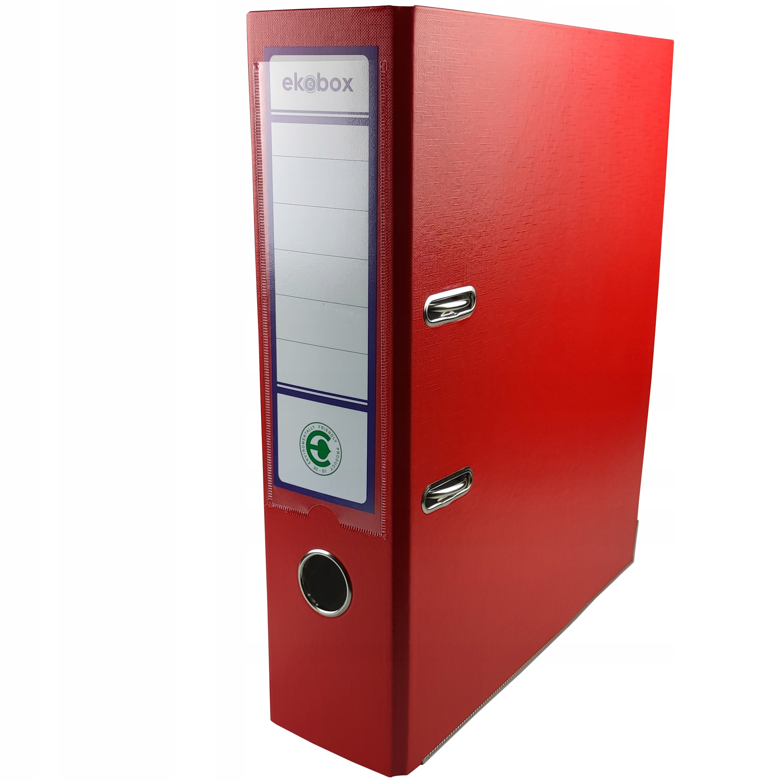 Segregator dźwigniowy A4 PP EKOBOX 80mm CZERWONY szeroki gruby biurowy ...