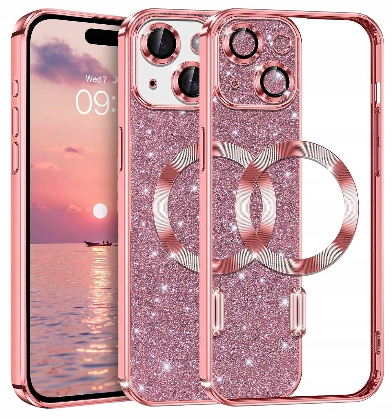 ETUI DO IPHONE 15 CASE DO MAGSAFE OBUDOWA BROKATOWE RÓŻOWE BROKAT 2w1 - Sklep, Opinie, Cena w ...
