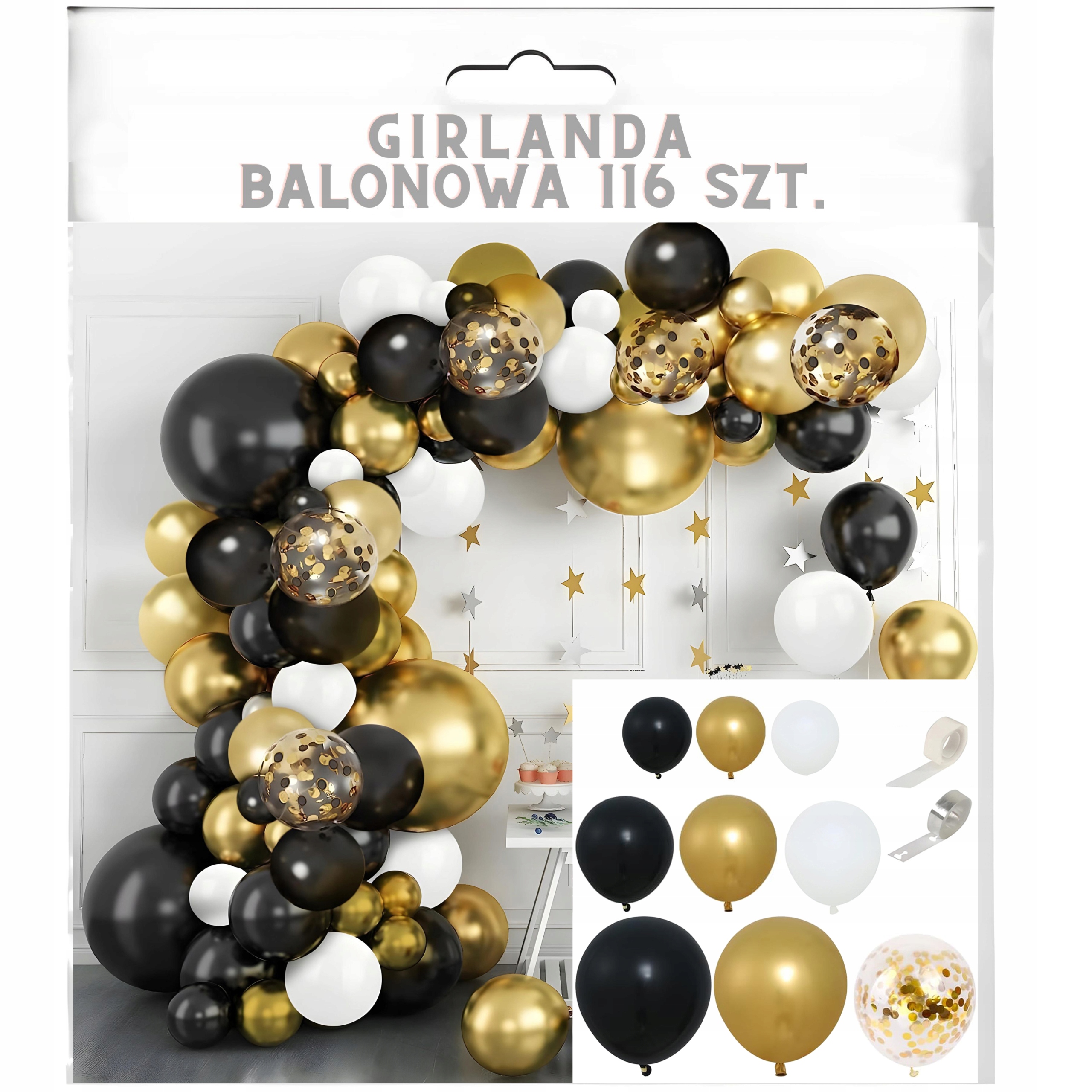 Girlanda balonowa balony zestaw balonów na 18 30 urodziny złote czarne ... Girlanda balonowa balony zestaw balonów na 18 30 urodziny złote czarne ...