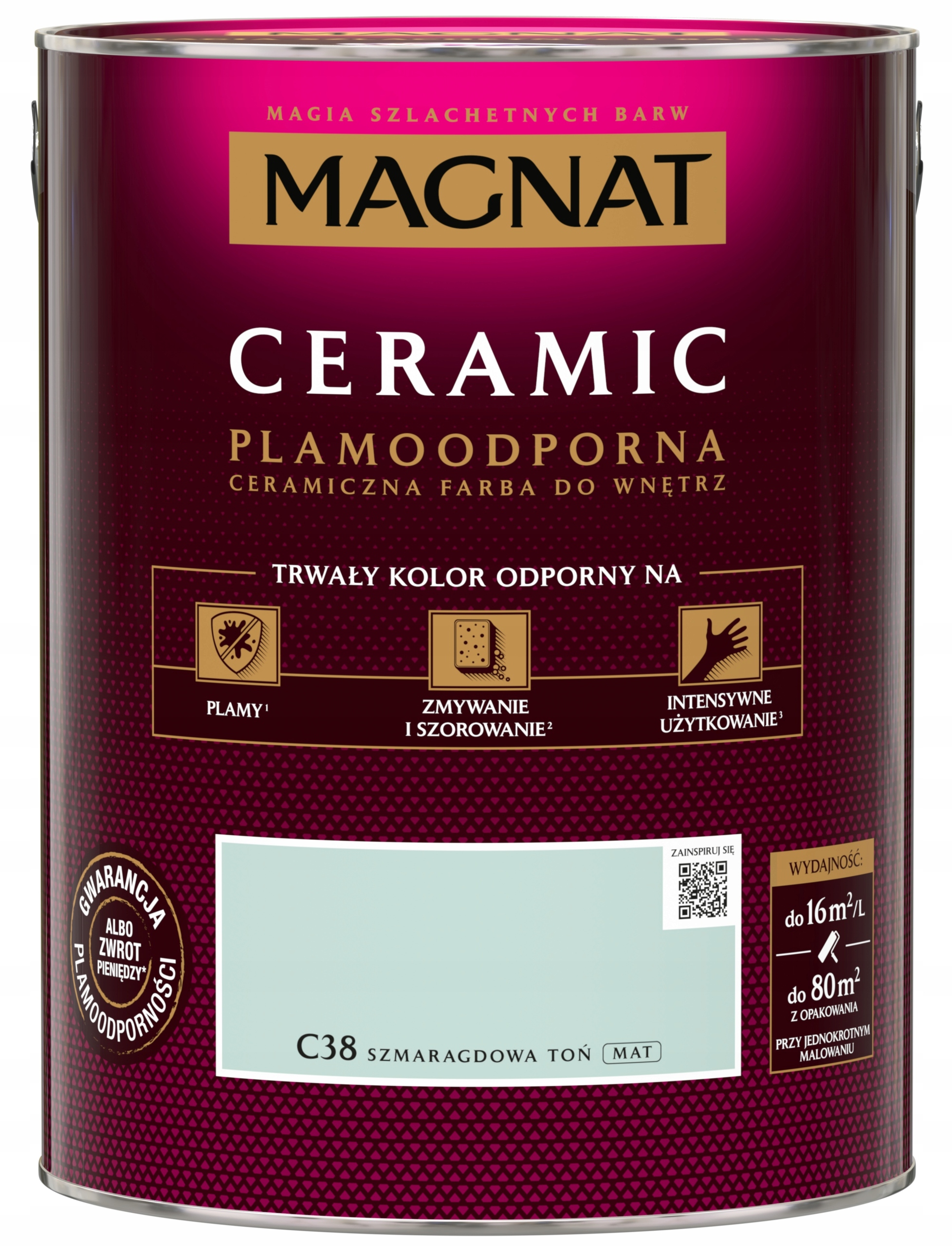 Farba ceramiczna ścienna Magnat 5 l C38 Szmaragdowa Toń mat ...