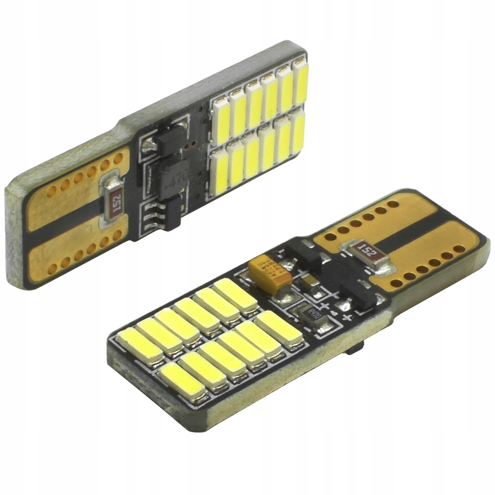 ŻARÓWKI W5W T10 5W5 LED CAN BUS BOCZNE PŁASKIE 5600K BIAŁE MOCNE 12V ...