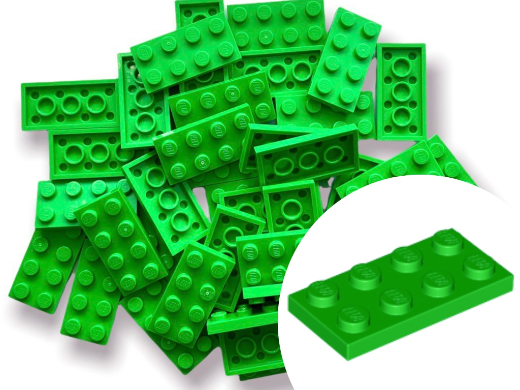 LEGO 3020 PLATE 2x4 Płytka Zielony Bright 10 sztuk 12945782799 - Allegro.pl