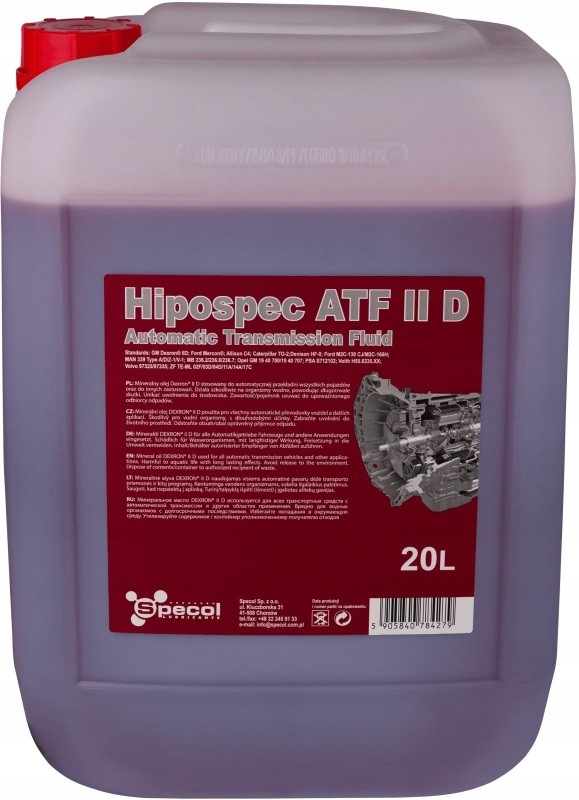 OLEJ SPECOL HIPOSPEC ATF II D 20L / PRZEKŁADNIOWY DEXRON II ATF IID 20L ... OLEJ SPECOL HIPOSPEC ATF II D 20L / PRZEKŁADNIOWY DEXRON II ATF IID 20L ...