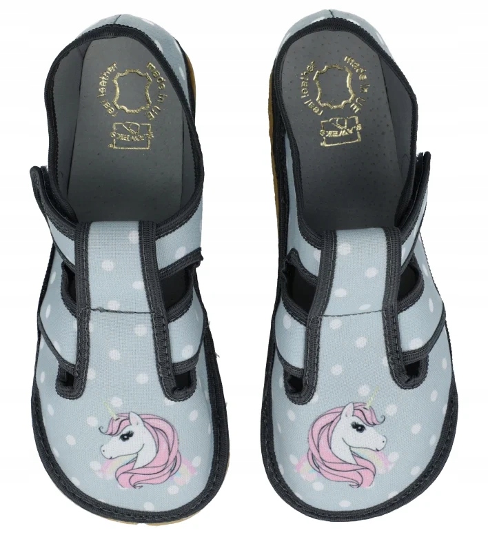 Papuče Raweks Zuzia pro dívku, jednorožec, papuče na suchý zip R24 za ...