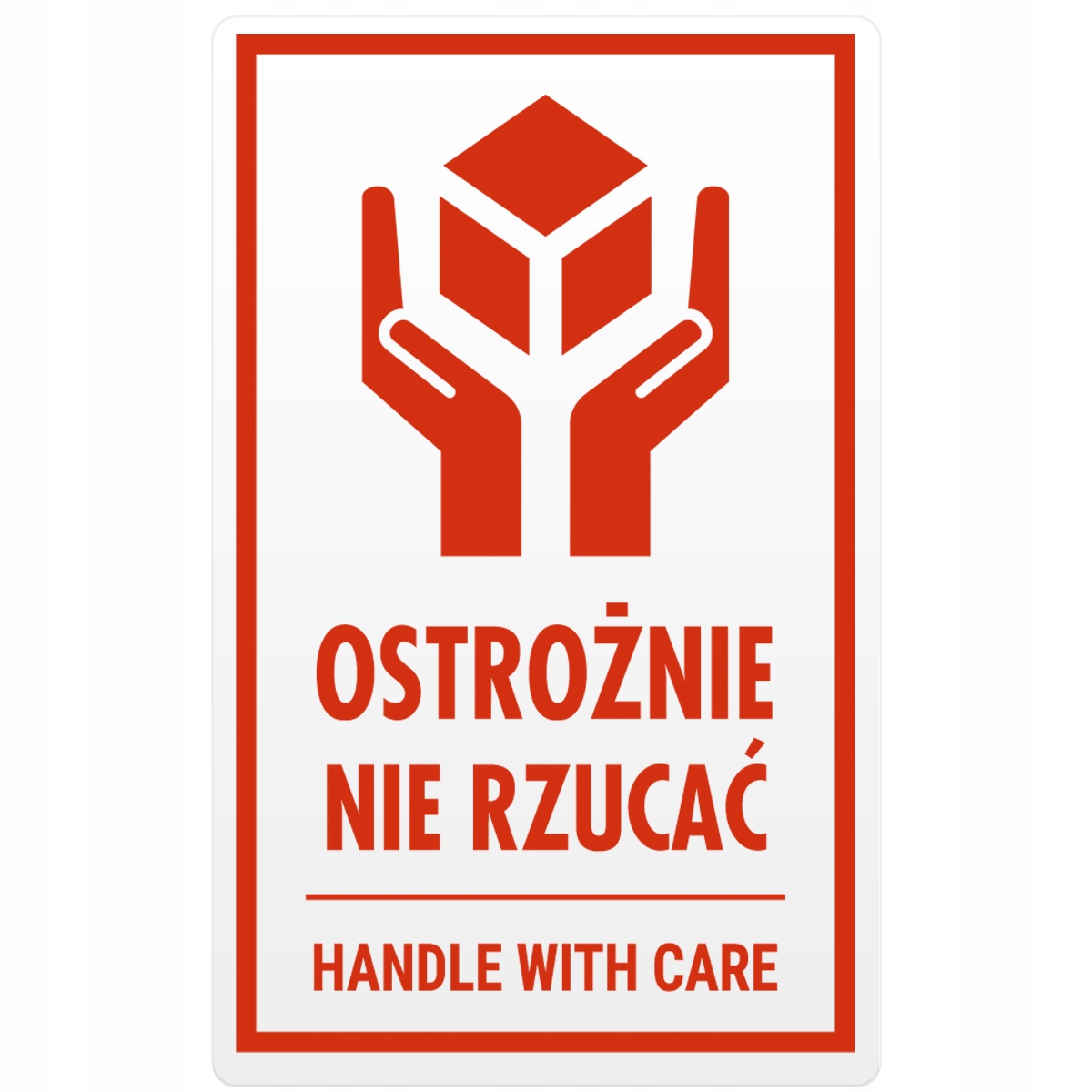 ETYKIETY NAKLEJKI KURIERSKIE OSTROŻNIE NIE RZUCAĆ 50x80mm 1000 szt ...