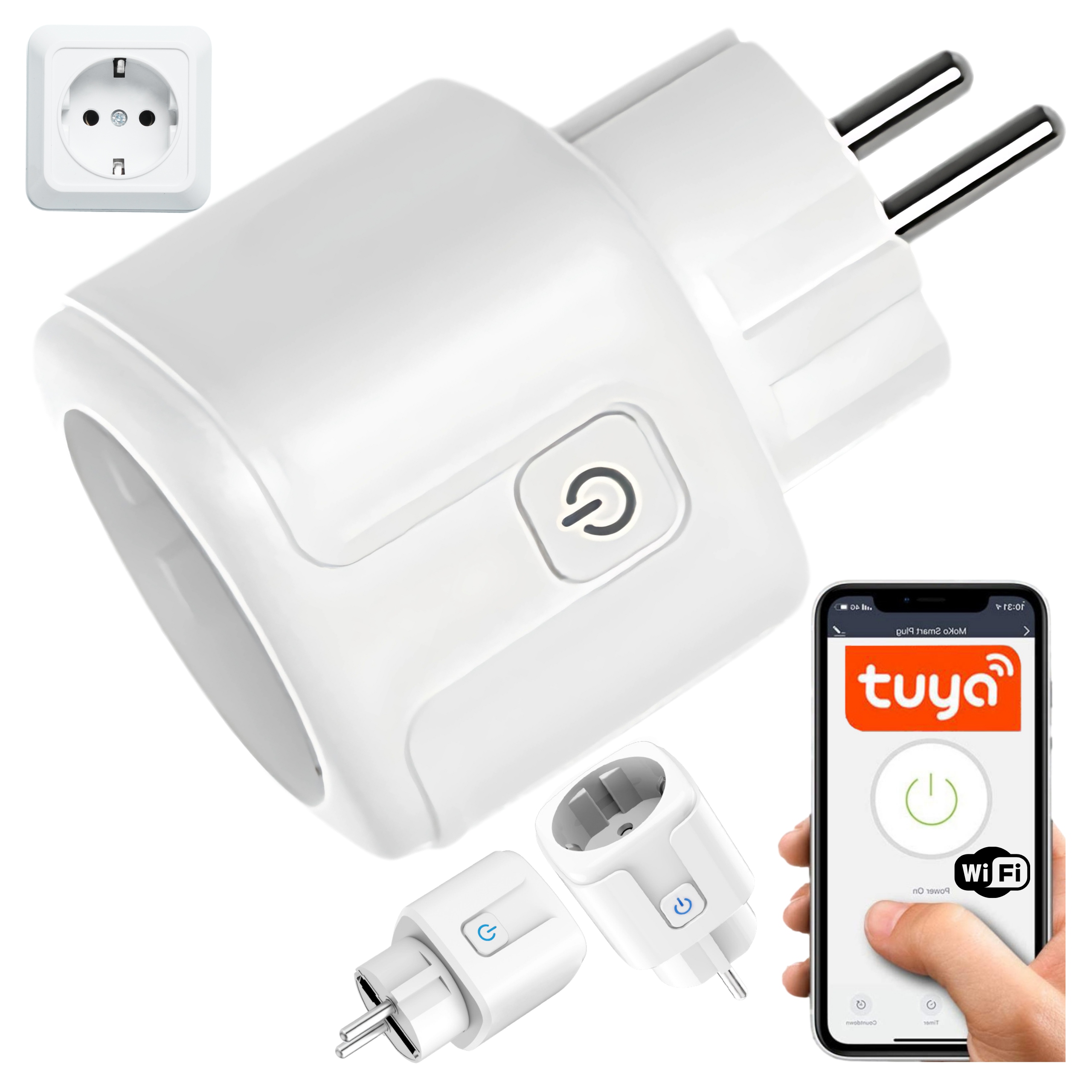 INTELIGENTNE GNIAZDKO WiFi SMART TUYA WATOMIERZ PROGRAMATOR TIMER (5905178815317) • Cena, Opinie ...