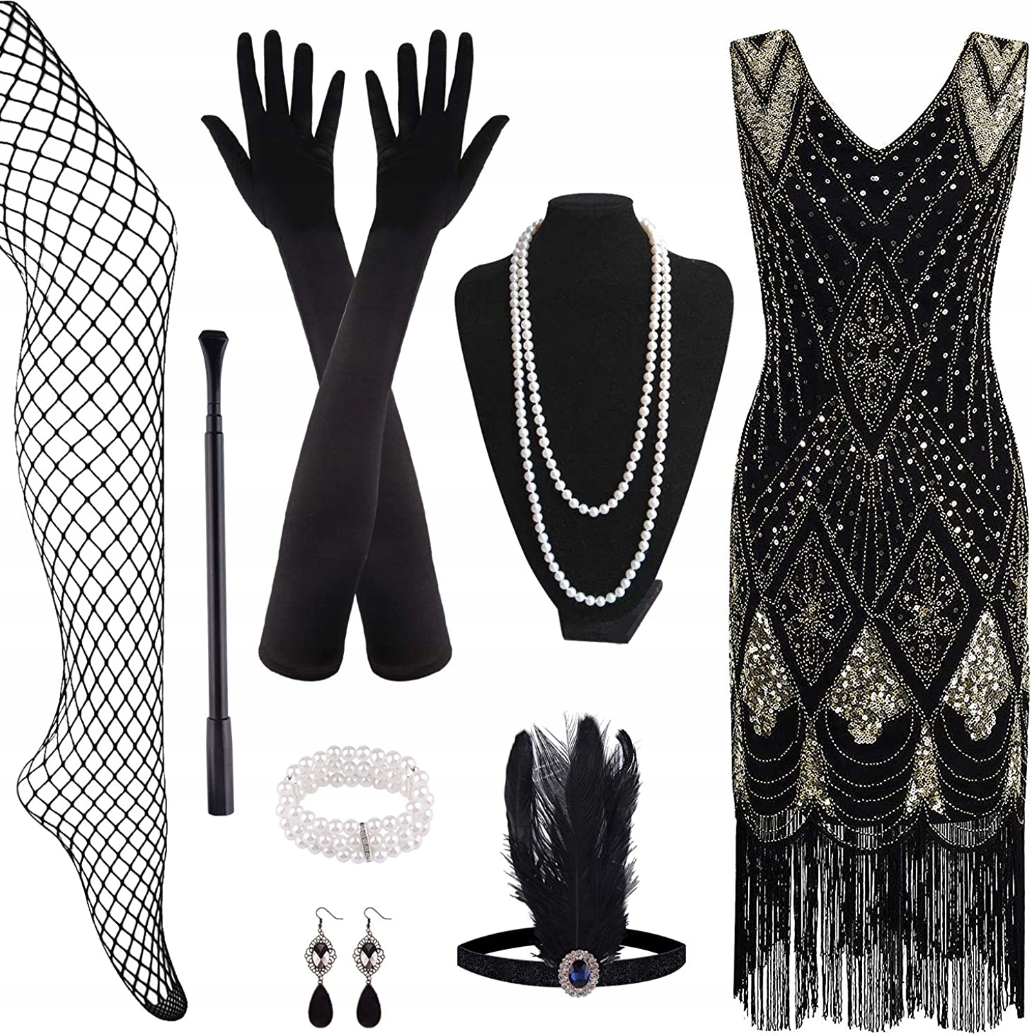 KOSTIUM W STYLU LAT 20 SUKIENKA DODATKI 14237225805 - Allegro.pl