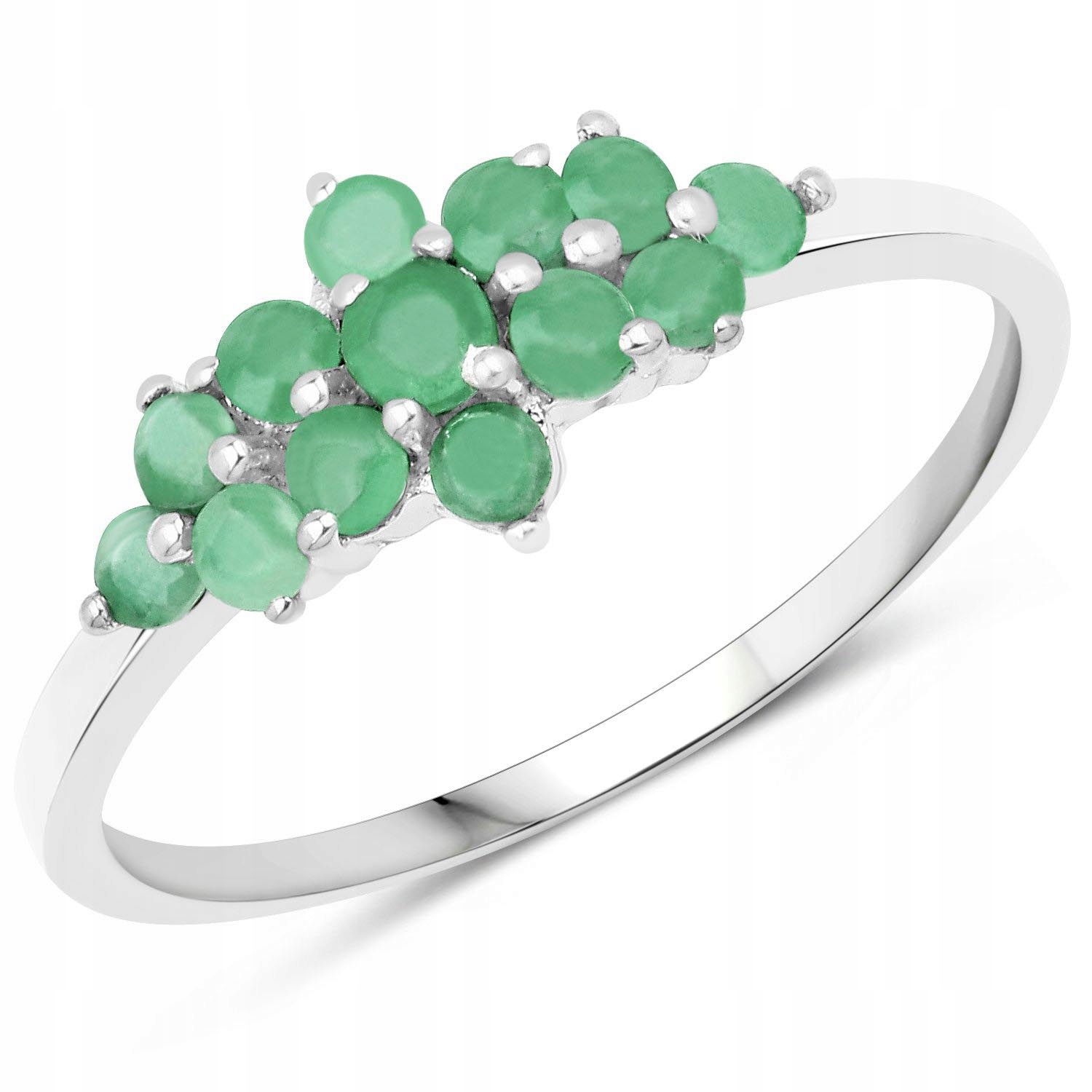 STRIEBORNÝ PRSTEŇ PRÍRODNÝ SMARAGD - Allegro