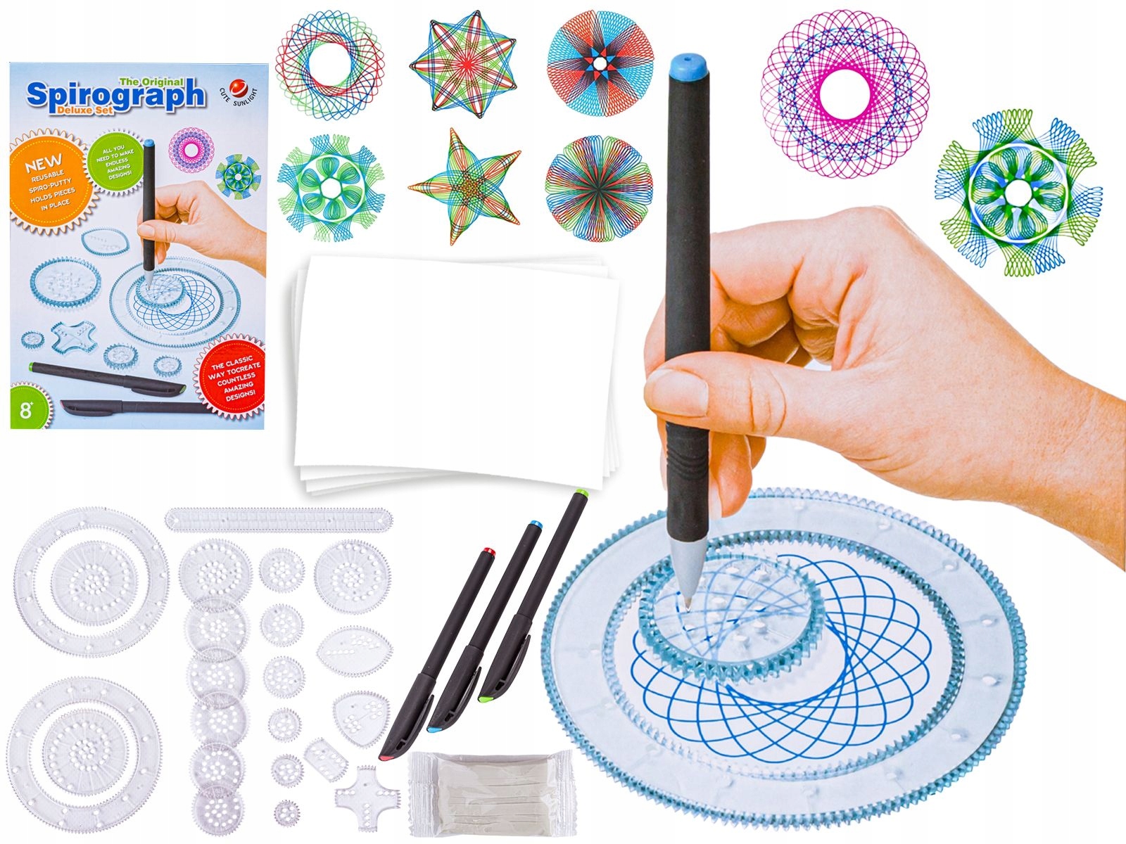 SPIROGRAF ZESTAW DO RYSOWANIA WZORÓW SZABLONY PISAKI DIY • Cena, Opinie ...