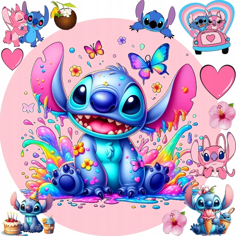 OPŁATEK NA TORT LILO I STICH STITCH STICZ + POSTACIE + TEKST • Cena ...