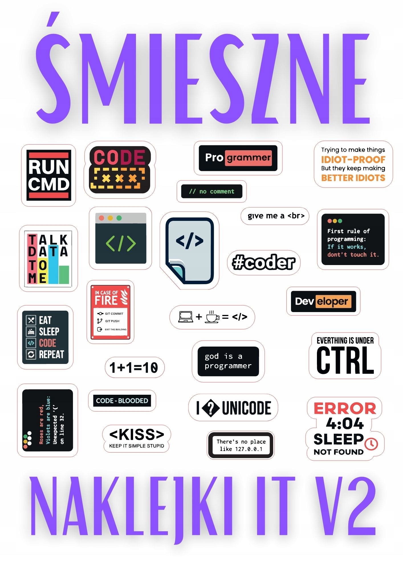 Śmieszne naklejki dla IT, PHP, CSS, dev js - NK10. (5905655961148 ...