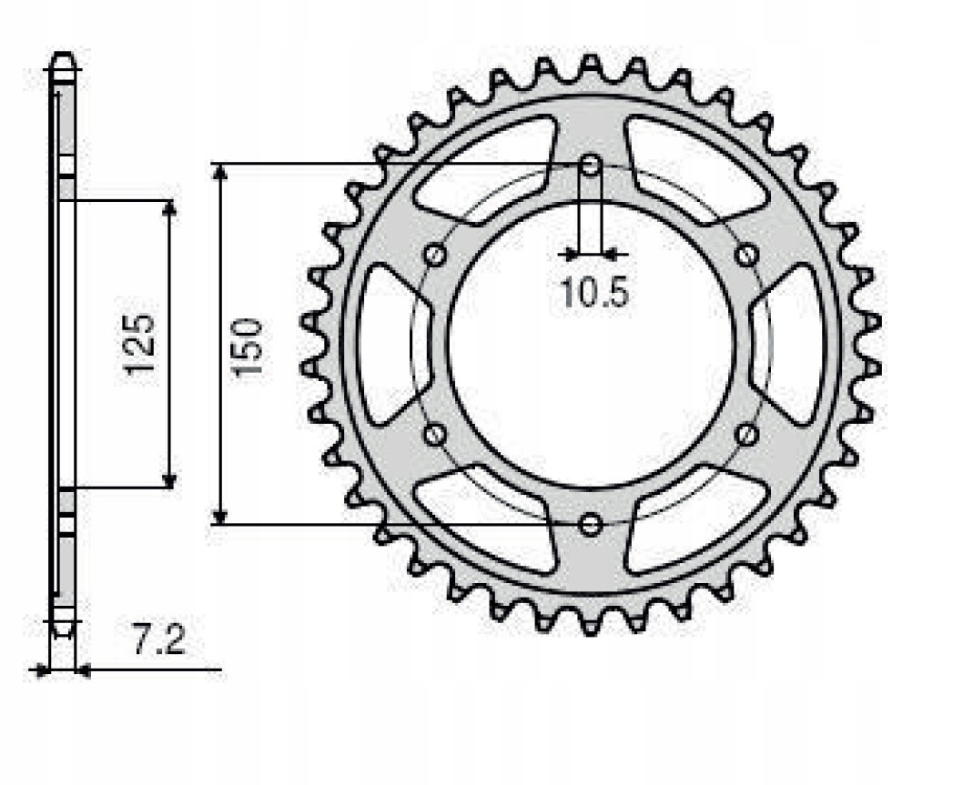 SUNSTAR ZĘBATKA TYLNA 4454 44 KTM 950/990/1190 ADVENTURE / R LC8 '03 ...