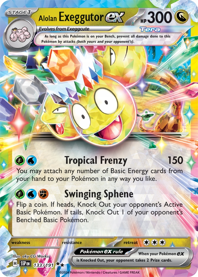 ORYGINALNA KARTA POKEMON Alolan Exeggutor ex (SSP 133) - Stan: Nowy ...