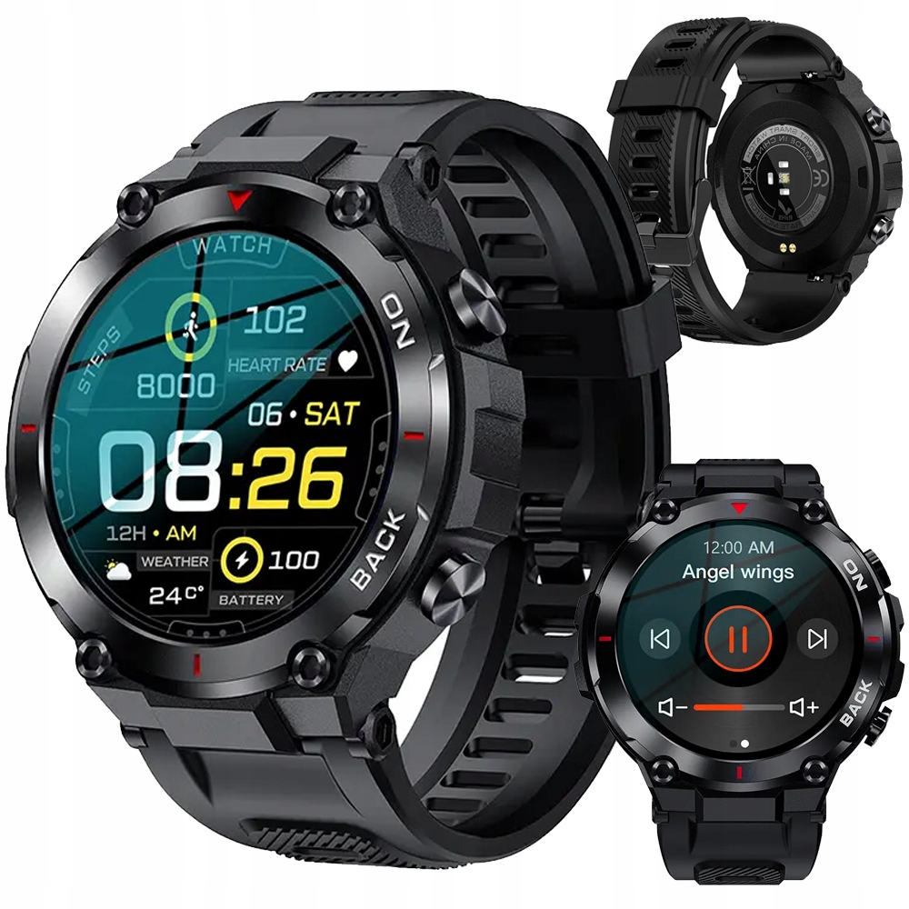 ZEGAREK SMARTWATCH MĘSKI WODOODPORNY ROZMOWY MENU PL SPORT GPS SMART WATCH - Sklep, Opinie, Cena ...