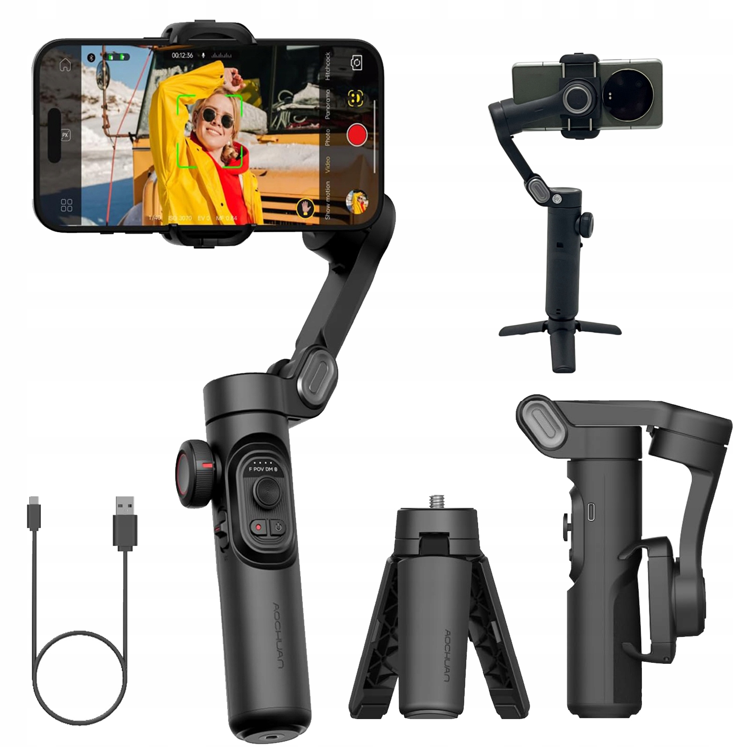 STABILIZATOR GIMBALA DO SMARTFONA 3-OSIOWY SELFIE STICK STEROWANIEM ...