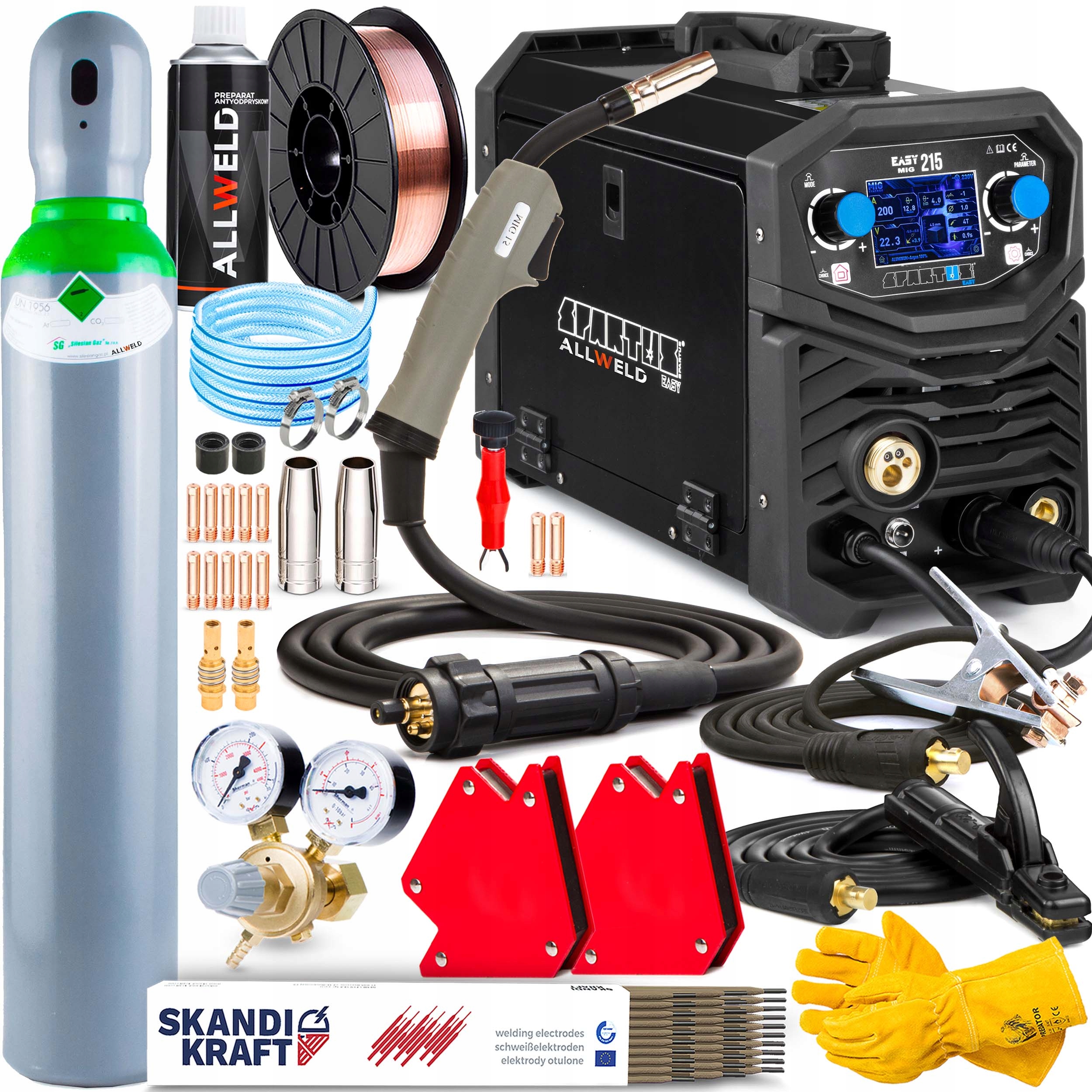 Spawarka MIGOMAT Spartus EasyMig 215 Synergia LCD 200A MMA TIG LIFT 3W1 (5900391242261) • Cena ...
