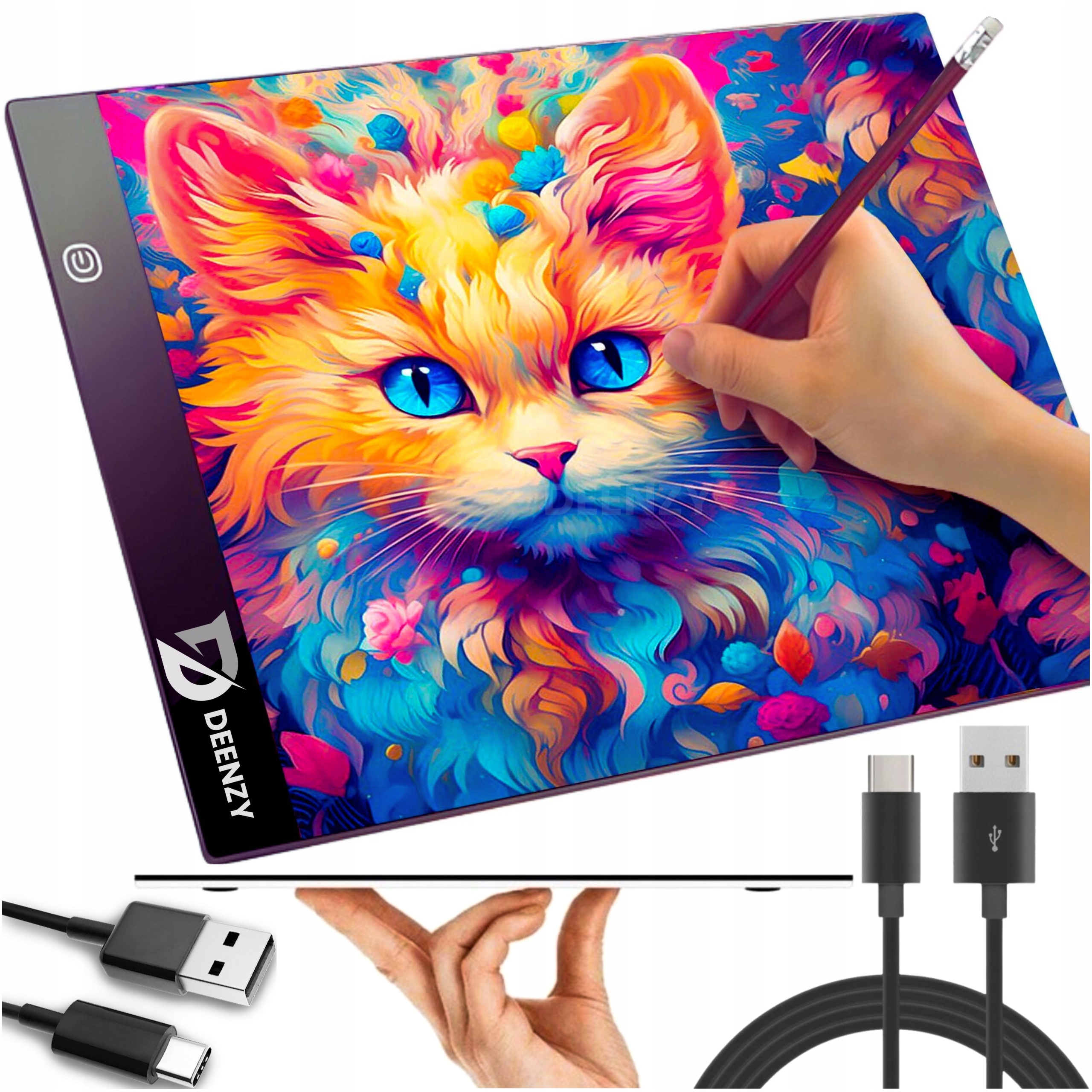 Tablet graficzny Deenzy Tablica do Rysowania dla Dzieci LED ...