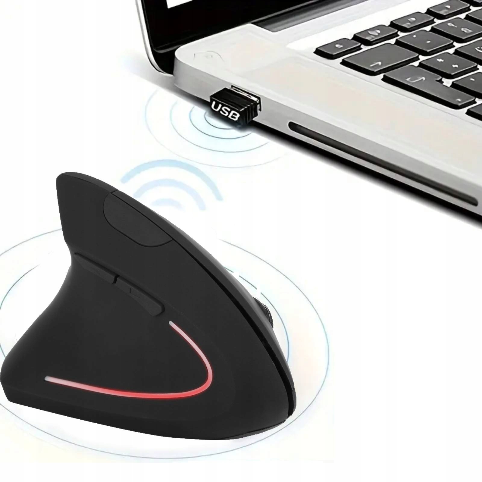 MYSZ BEZPRZEWODOWA PIONOWA WERTYKALNA ERGONOMICZNA MYSZKA 2,4GHz - Sklep, Opinie, Cena w Allegro