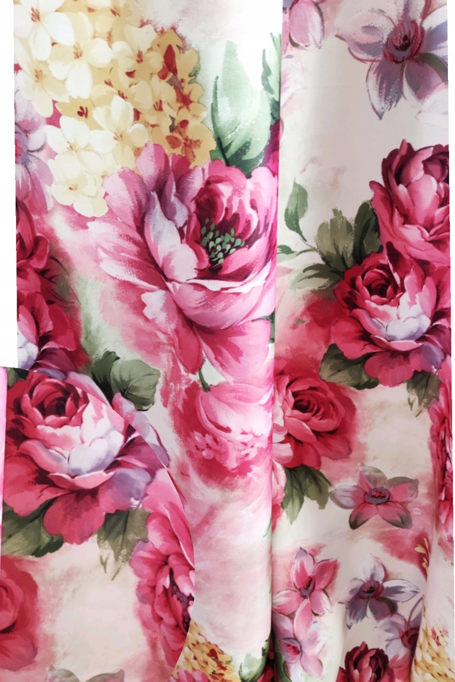 TKANINA ZÁVĚS KVĚTINY PUDROVÁ RŮŽOVÁ 280 CM OZDOBA OKNA STORA za 118 ...