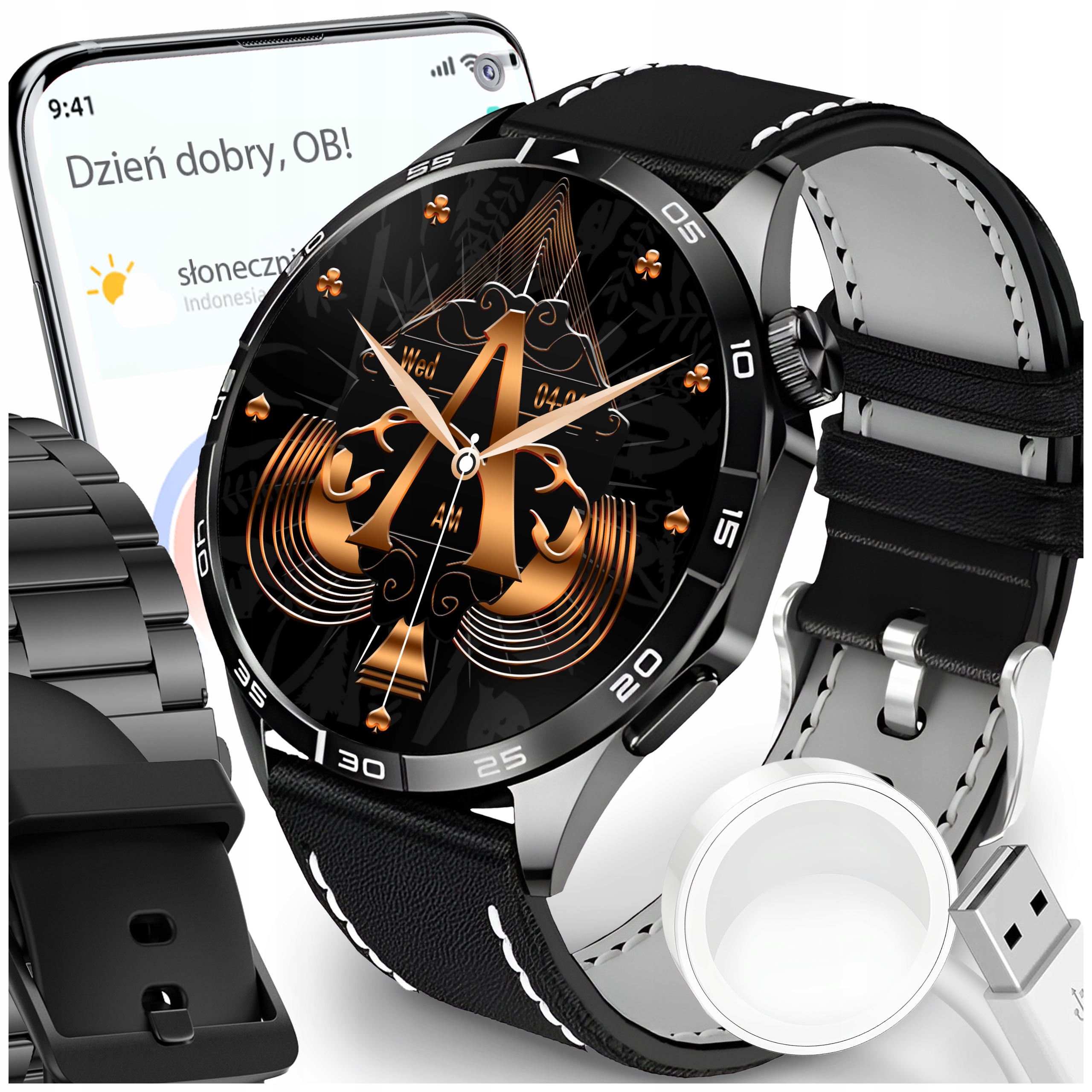 SMARTWATCH MĘSKI OLED MENU POLSKIE WODOODPORNY SPORT ROZMOWY SMART WATCH PL - Sklep, Opinie ...