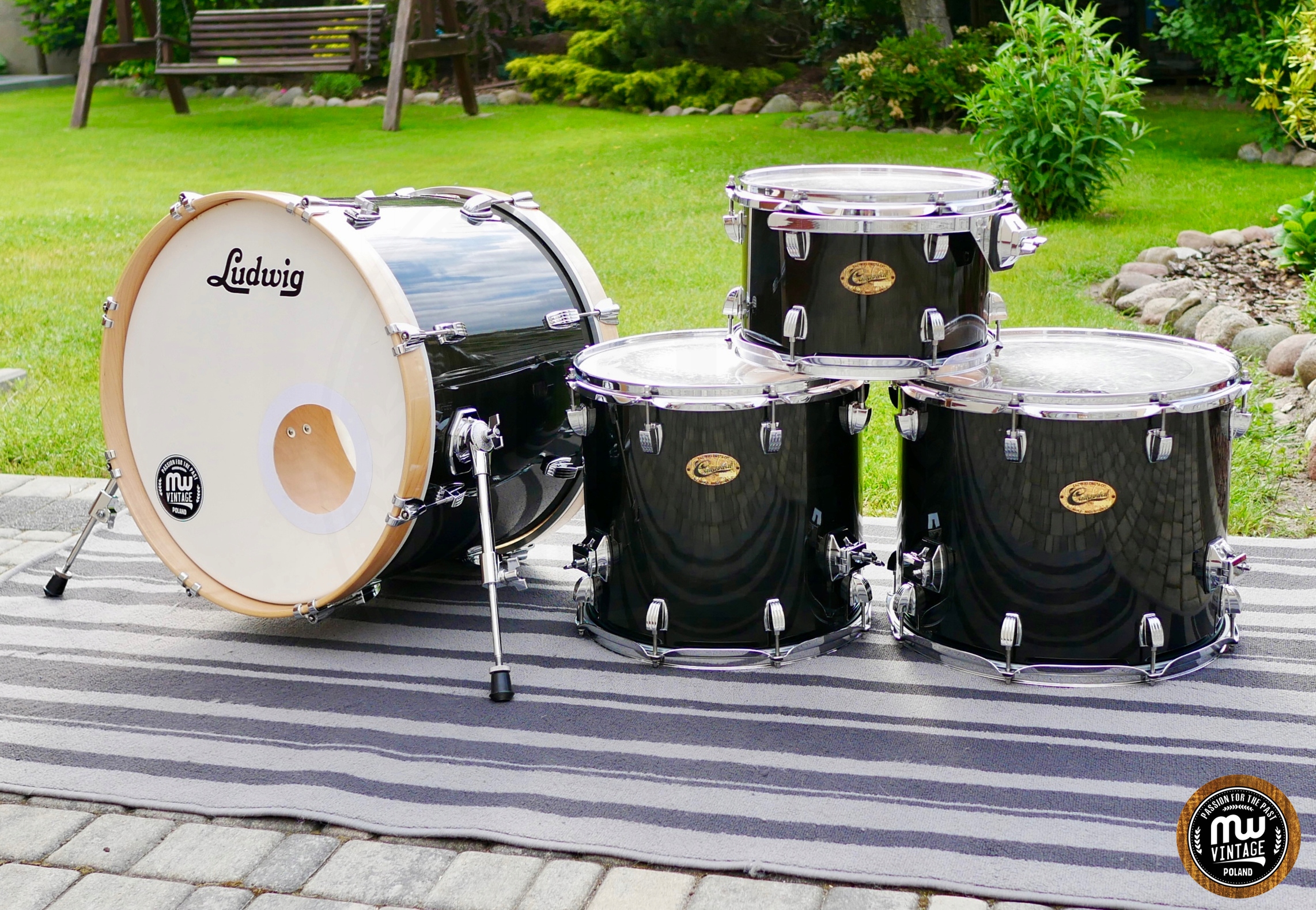 Perkusja Ludwig Centennial Maple 20", 12", 14", 16" Transparent Black ...