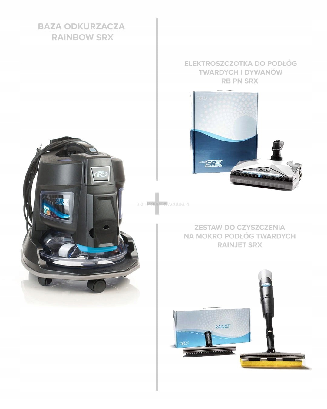 VYSAVAČ RAINBOW SRX + KARTÁČ POWER NOOZLE + RAINJET MOP MYTÍ PODLAH za 81679.00CZK - Allegro