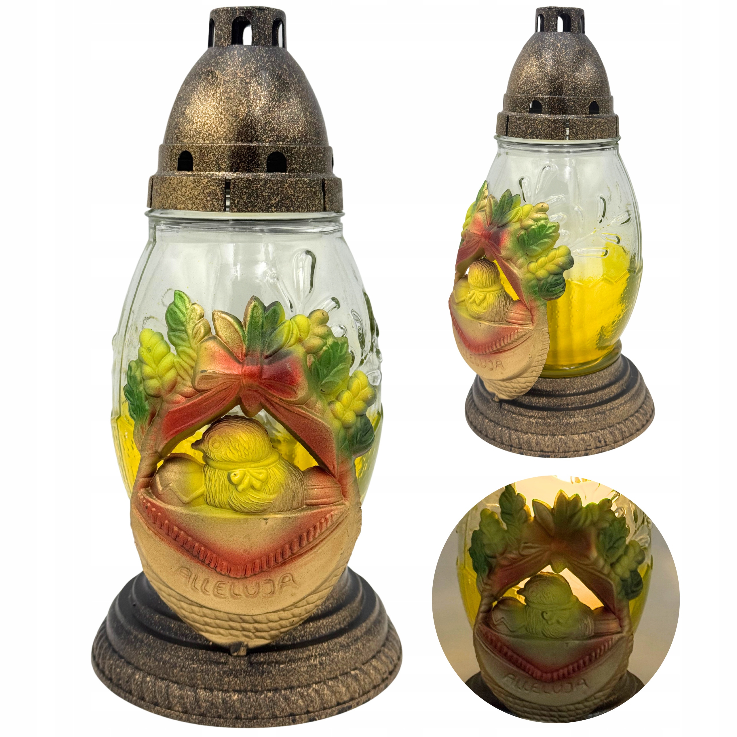 Hřbitovní Svíčka Velikonoční na hrob Lampion na Velikonoce Kuřátko v ...