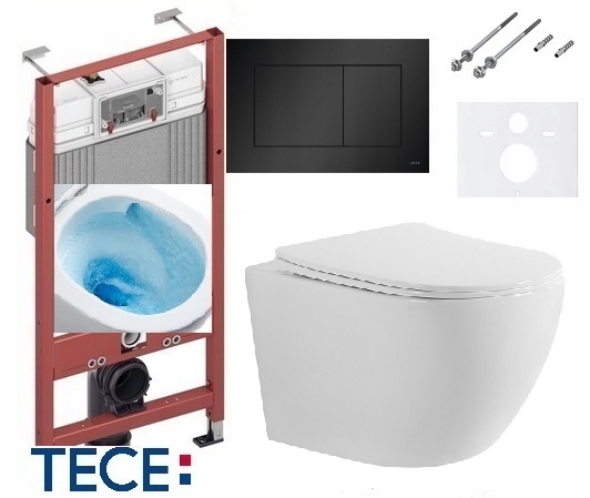 TECE STELAŻ ZESTAW 7w1 + MUSZLA SLIM TORNADO + PRZYCISK CZARNY MAT ...