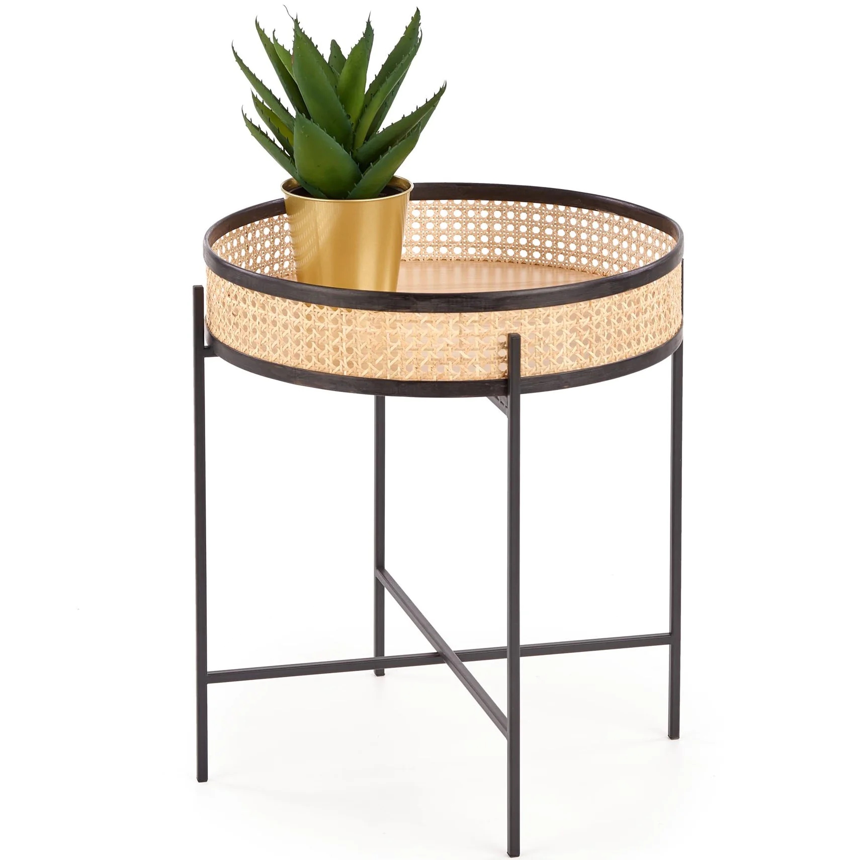 Wysoki Stolik Kawowy Ława LANIPA Naturalny Rattan (V-CH-LANIPA-LAW ...