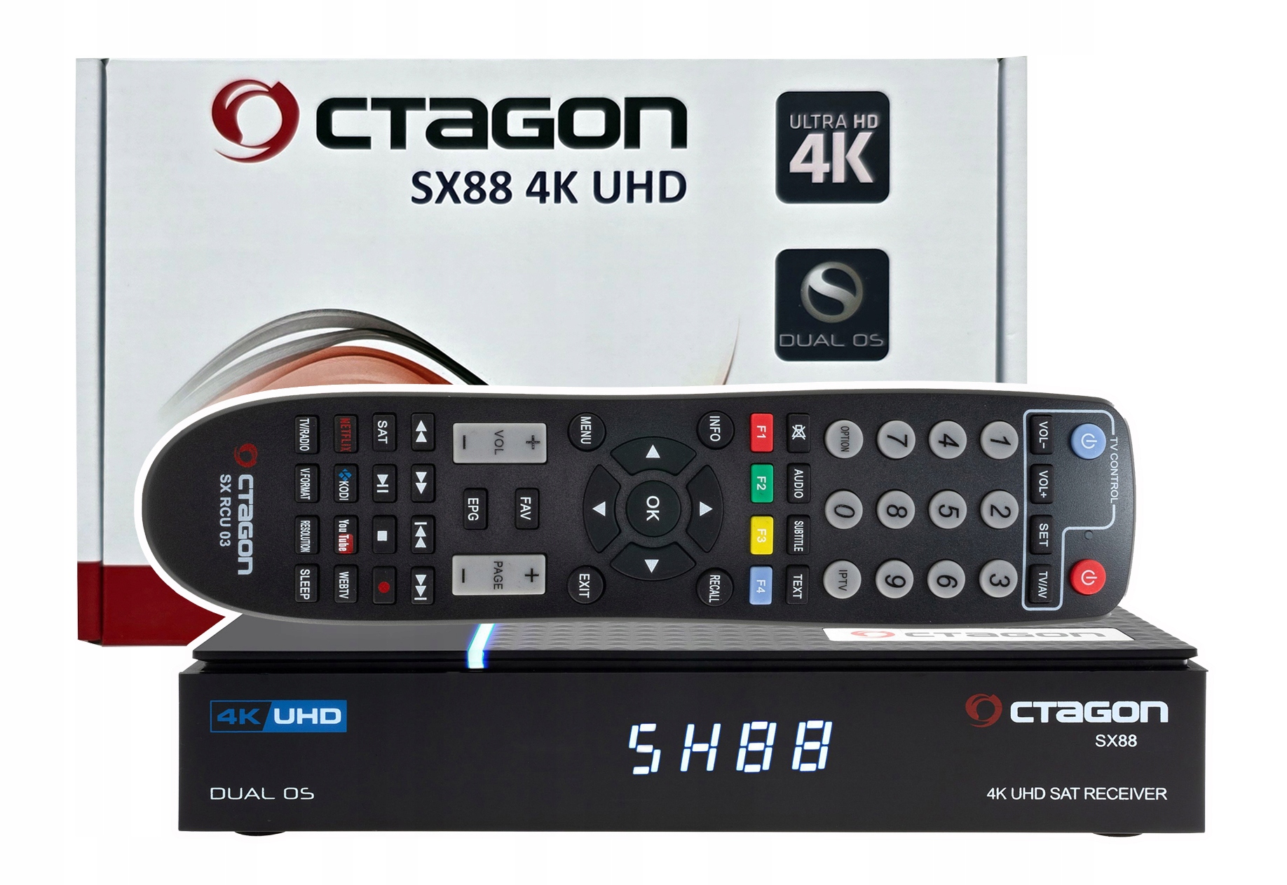 Octagon SX88 V2 4K UHD DVB-S2+IP Linux - Sklep, Opinie, Cena w Allegro