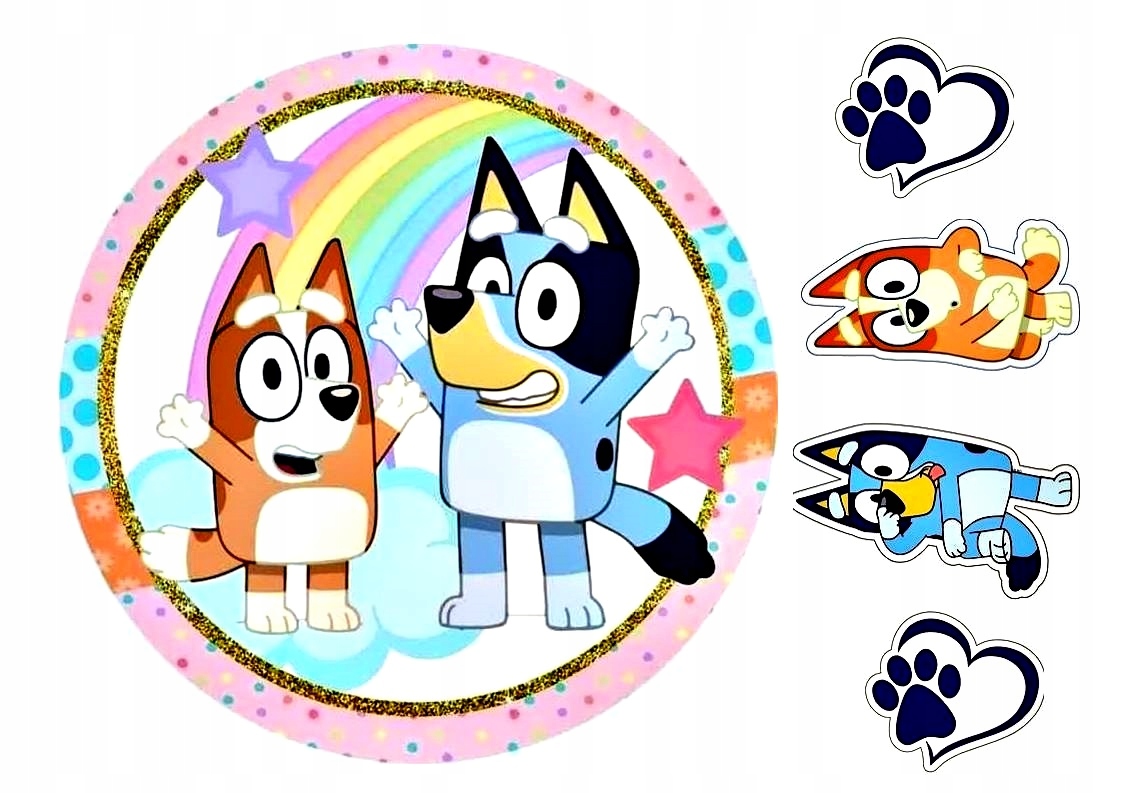 OPŁATEK NA TORT PAPIER CUKROWY DUŻY A3 BLUEY POSTACIE • Cena, Opinie ...