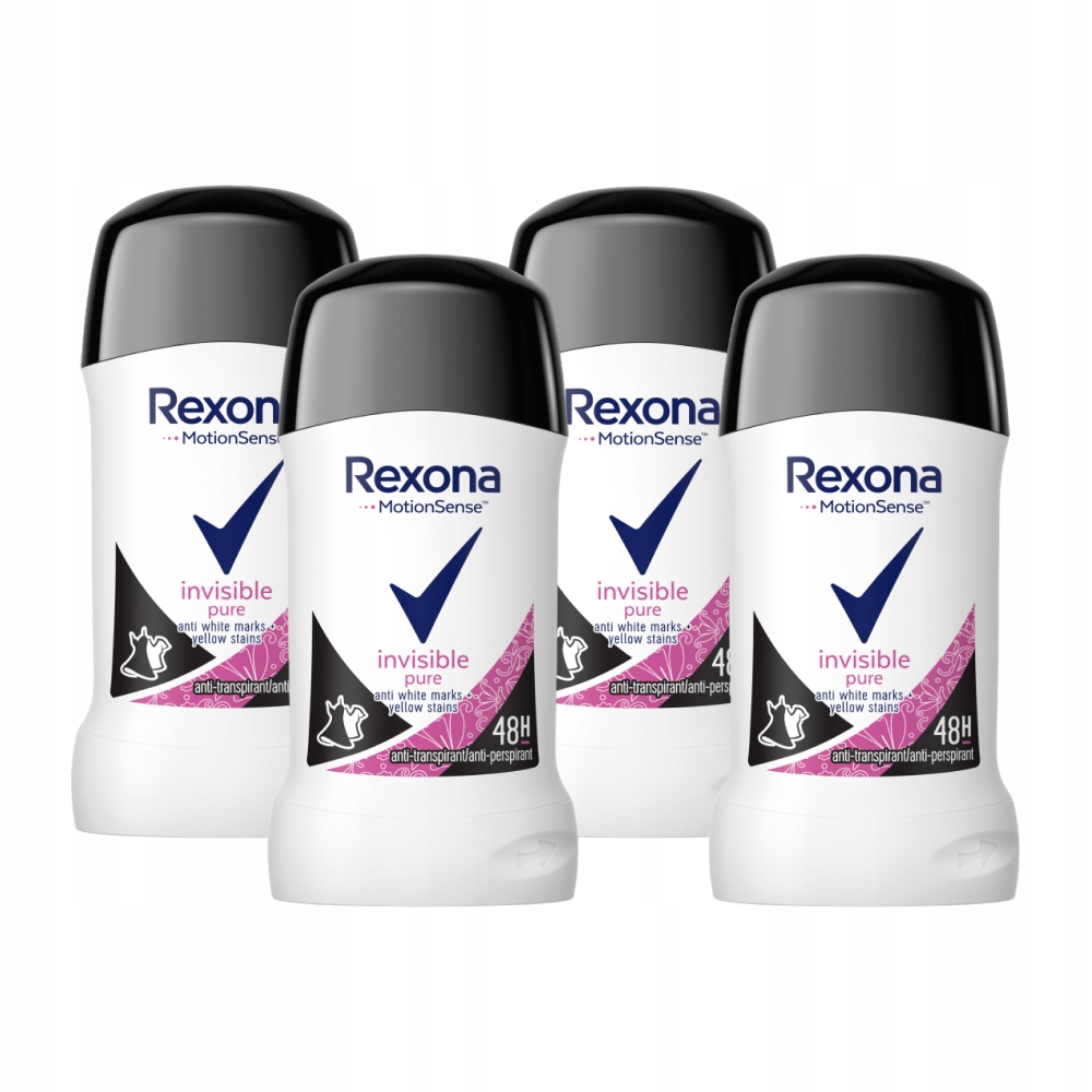 ZESTAW 4X REXONA INVISIBLE PURE ANTYPERSPIRANT W SZTYFCIE 40ML ...