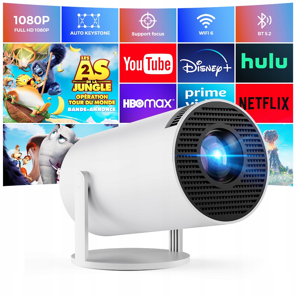 PROJEKTOR ANDROID TV WIFI MINI 4K PRZENOŚNY Videoprojecteur Full HD ...