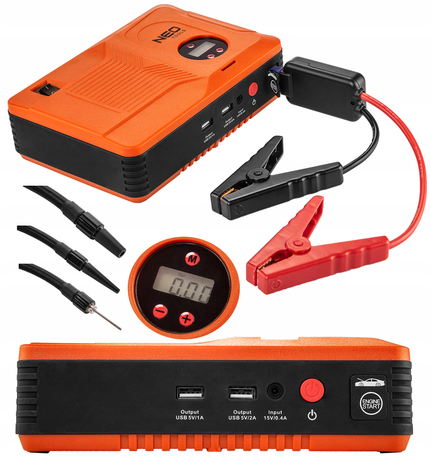 NEO 4w1 Urządzenie Rozruchowe Jump Starter Kompresor Powerbank Latarka ...