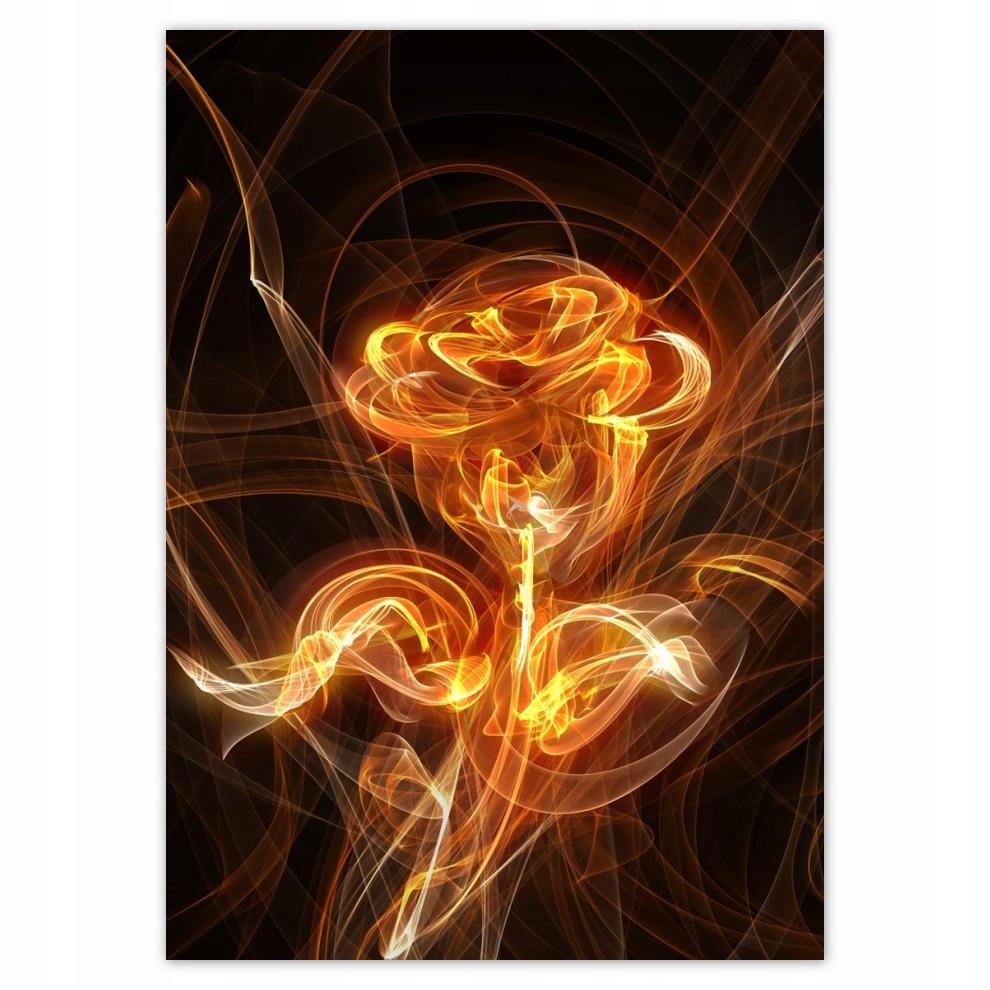 Naklejki Plakaty A1 PION Płonąca róża fraktalna • Cena, Opinie ...