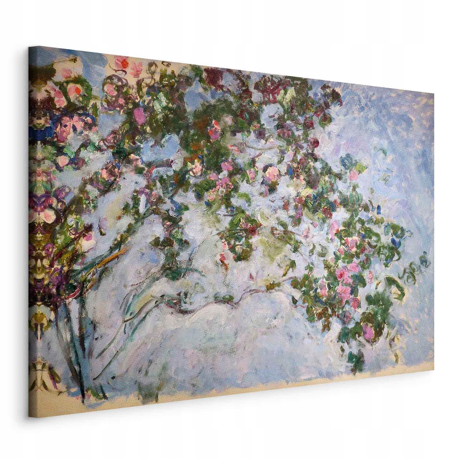 CLAUDE MONET LES ROSES OBRAZ NA PŁÓTNIE KRAJOBRAZ BIURO SALON 120x80 (l ...