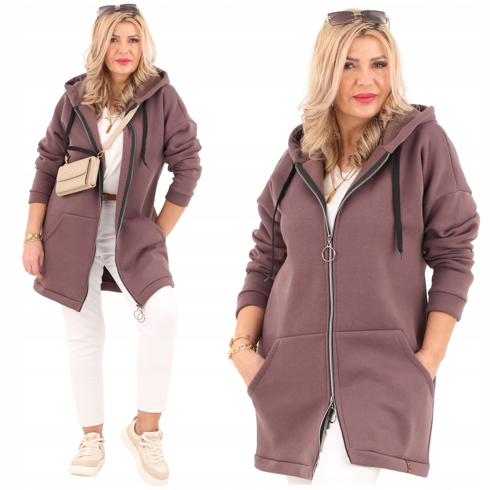 BLUZA DAMSKA ROZPINANA OCIEPLANA BAWEŁNIANA POLSKI PRODUCENT DUŻE ROZMIARY • Cena, Opinie ...