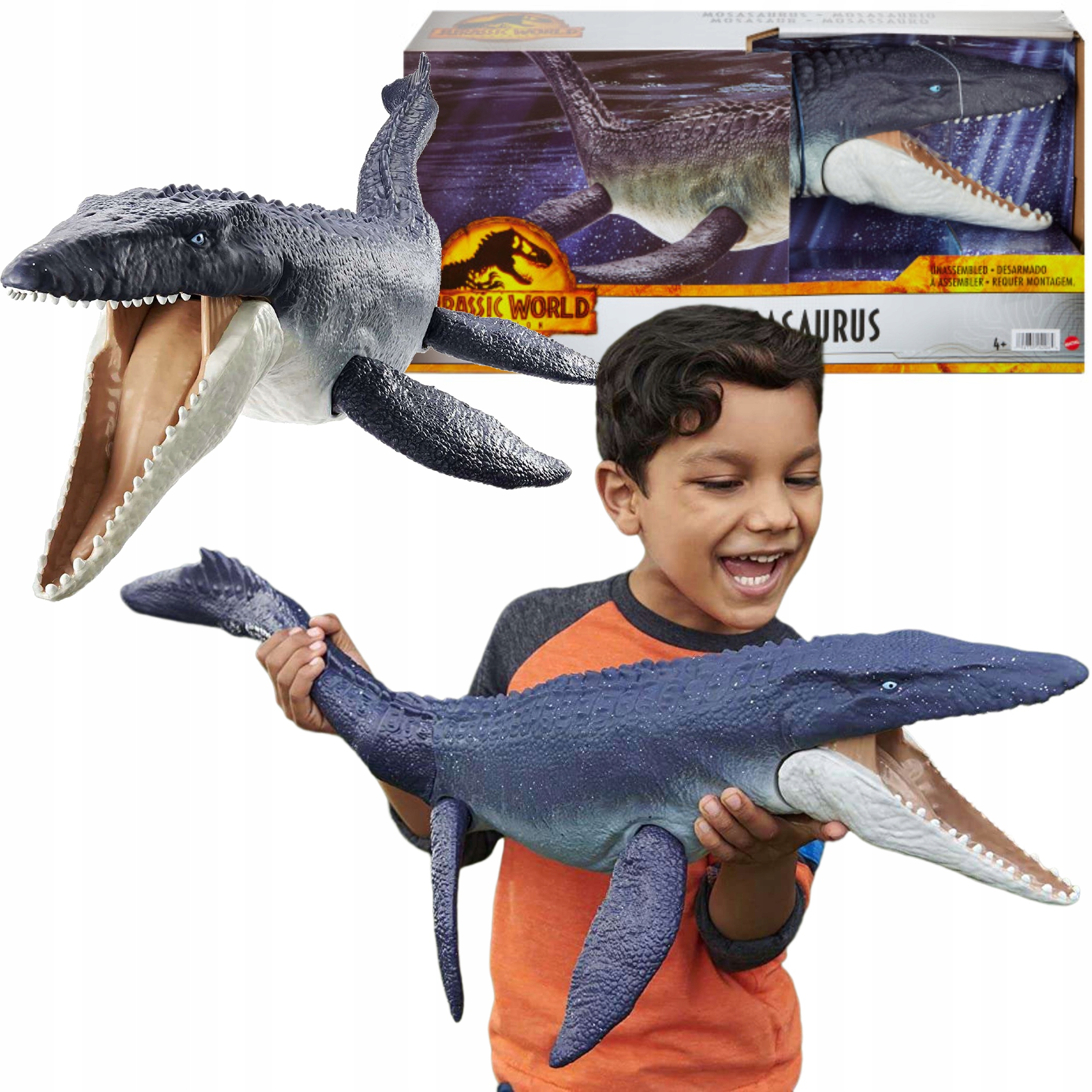JURASSIC PARK JURAJSKI DUŻA FIGURKA DINOZAUR MOZAZAUR MOSASAUR 71CM ...