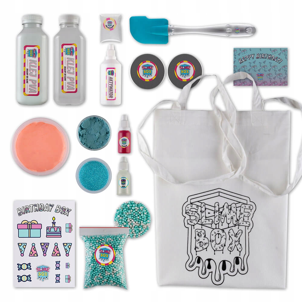 Zestaw Slimebox Urodzinowy box 15w1 • Cena, Opinie - Allegro