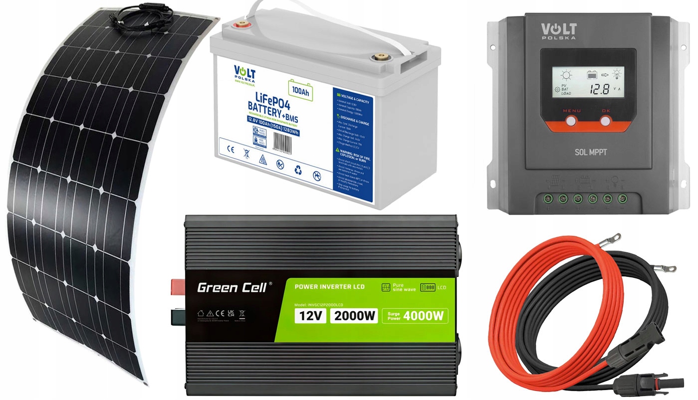 Przetwornica napięcia samochodowa z LCD Green Cell 12V 2000W / 4000W ...