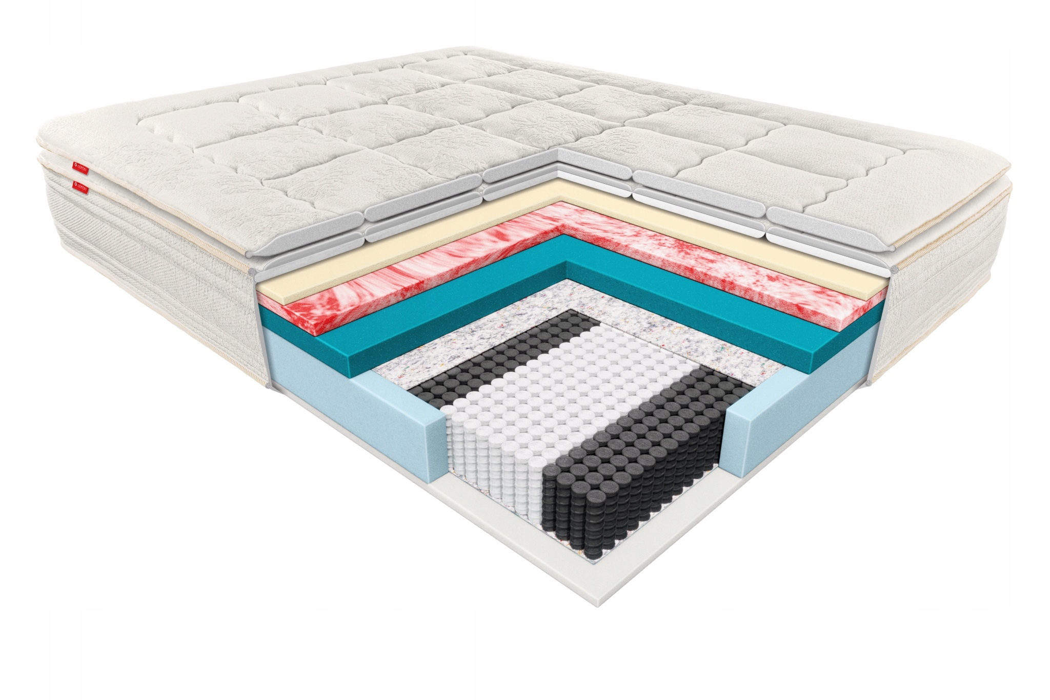 Materac sprężynowy kieszeniowy Janpol 180 x 200 x 27cm H2 ...