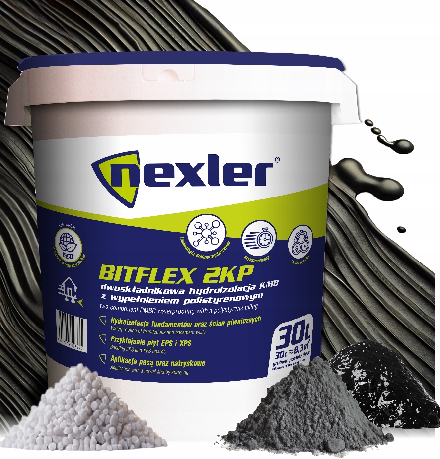 Nexler Bitflex Hydroizolacja do Fundamentów Piwnic Tarasów Posadzek 30L (5907602498325) • Cena ...